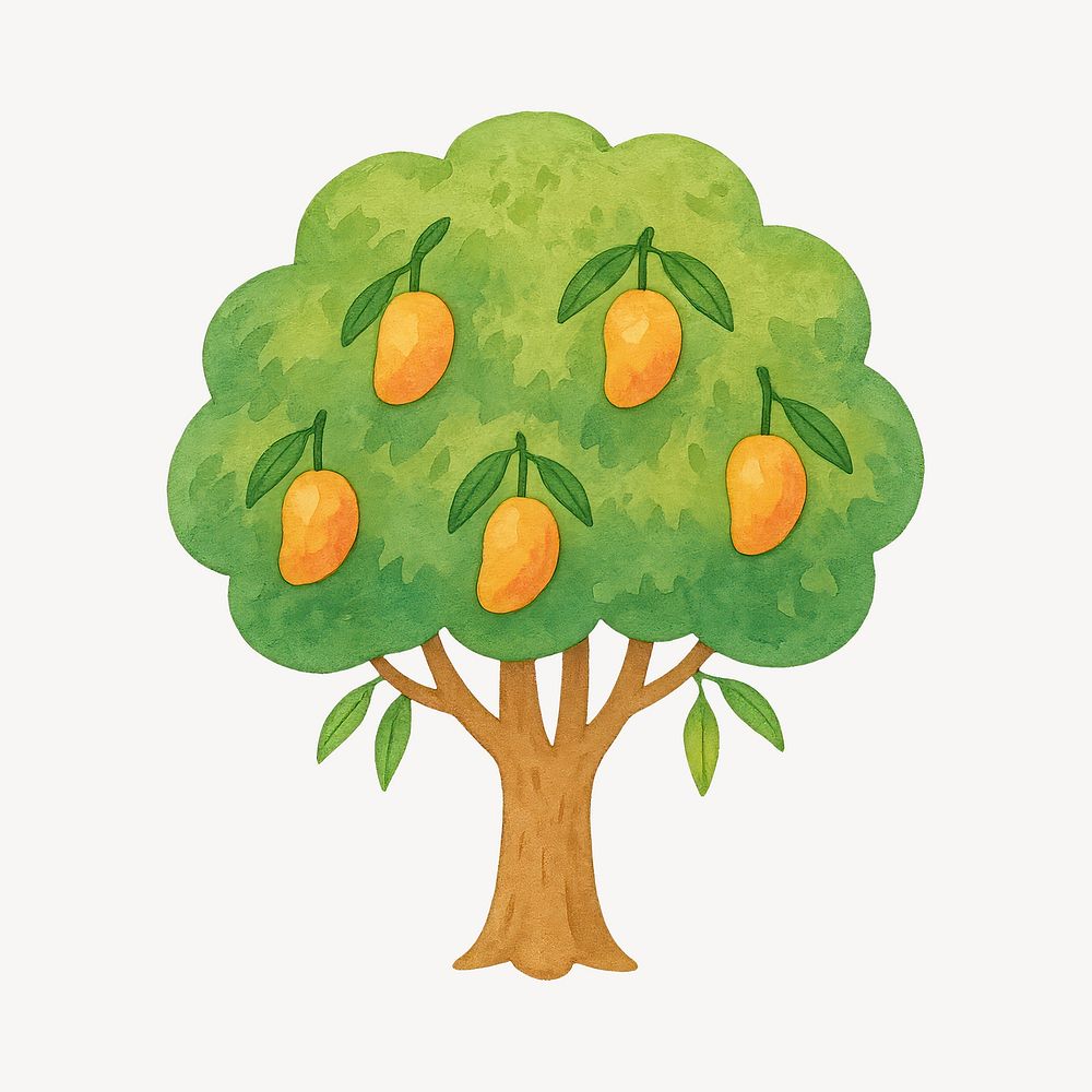 Vibrant mango tree illustration | Free Photo Illustration - rawpixel