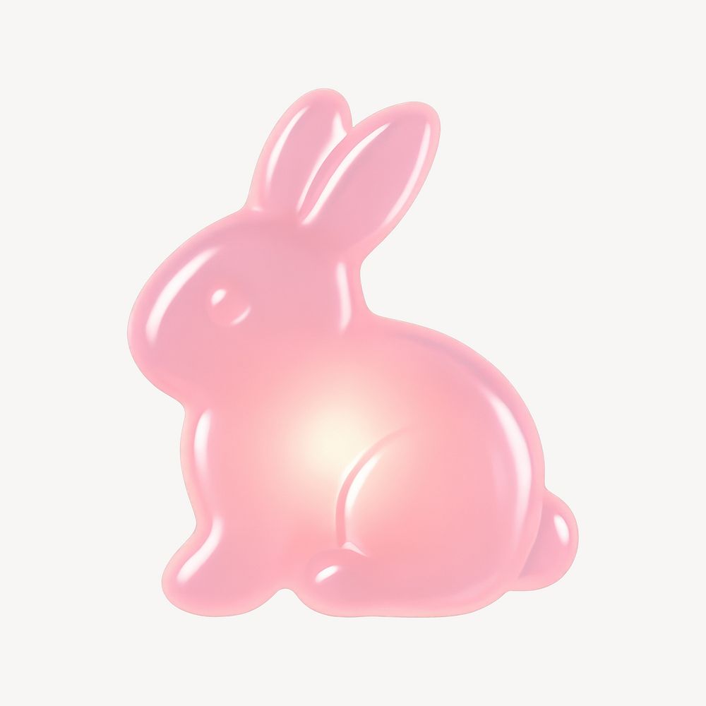 Glossy pink rabbit illustration | Free Photo Illustration - rawpixel