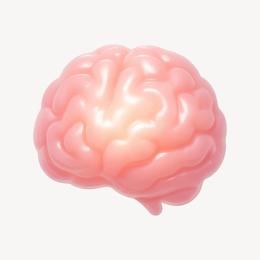 Glossy pink brain illustration | Free Photo Illustration - rawpixel