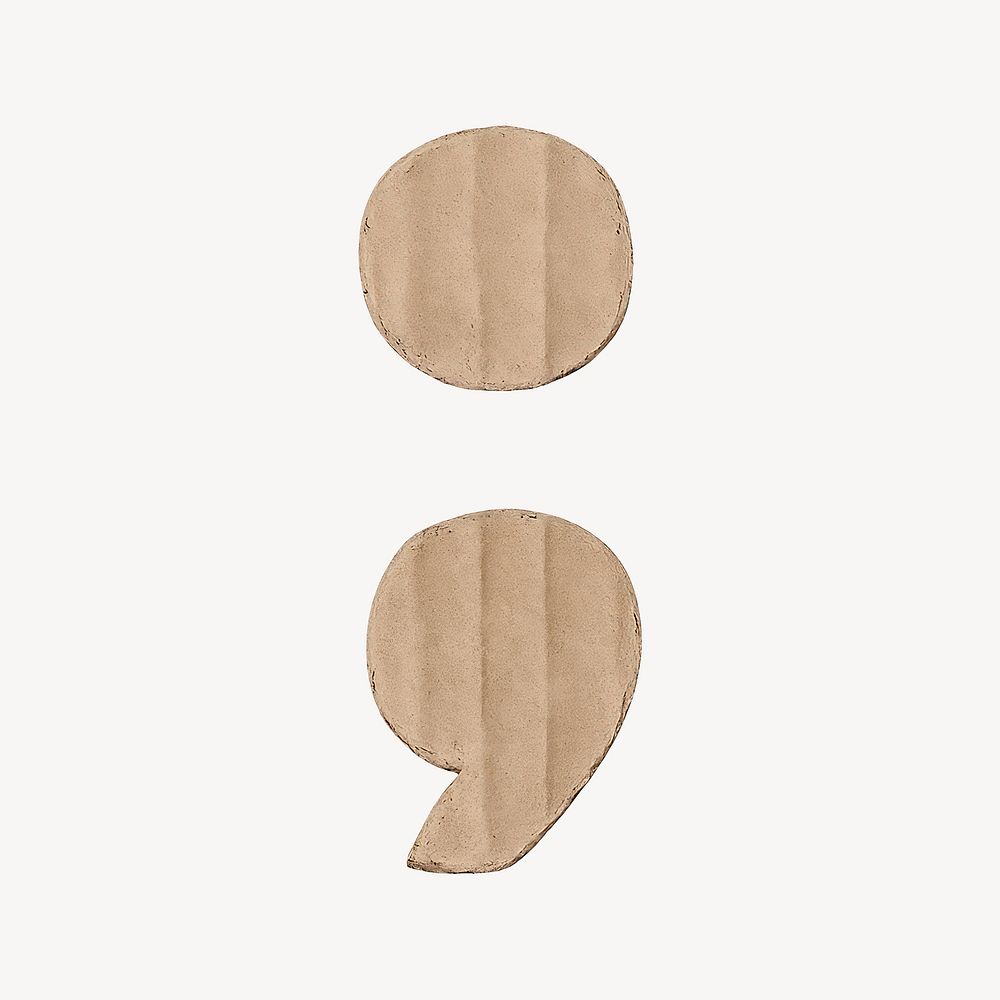 Cardboard semicolon punctuation symbol | Free Photo - rawpixel