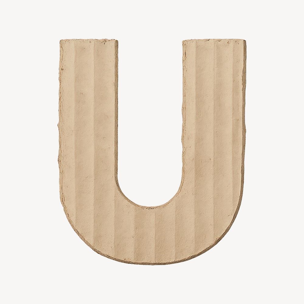Corrugated cardboard letter U | Free Photo - rawpixel