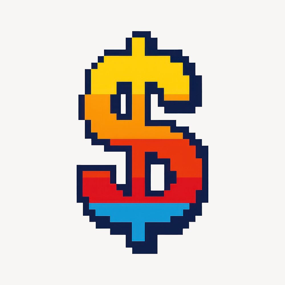 Colorful pixelated dollar sign | Free Photo Illustration - rawpixel