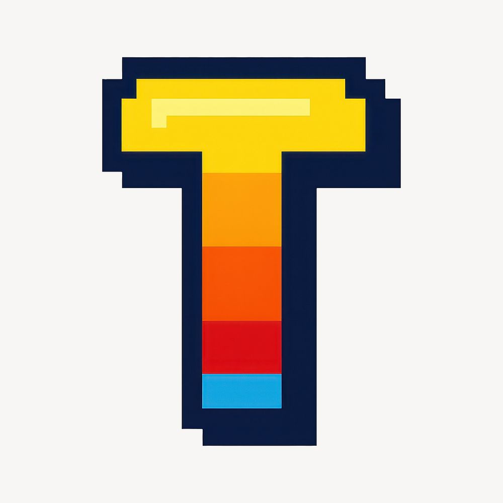 Colorful pixelated letter T | Free Photo Illustration - rawpixel