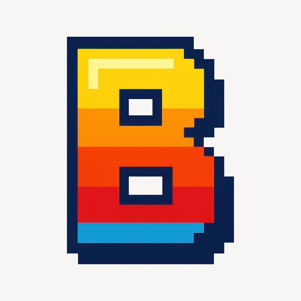 Colorful pixelated letter B | Free Photo Illustration - rawpixel