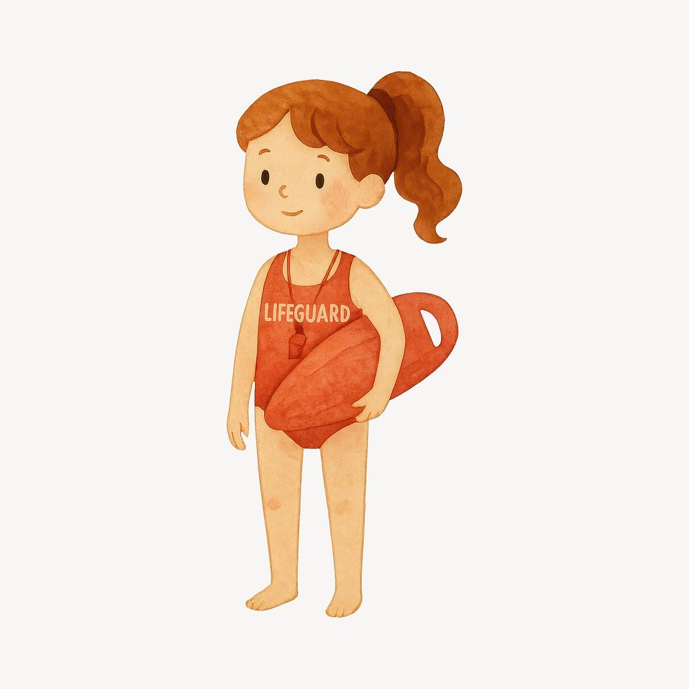 Cute lifeguard cartoon illustration | Free Photo Illustration - rawpixel