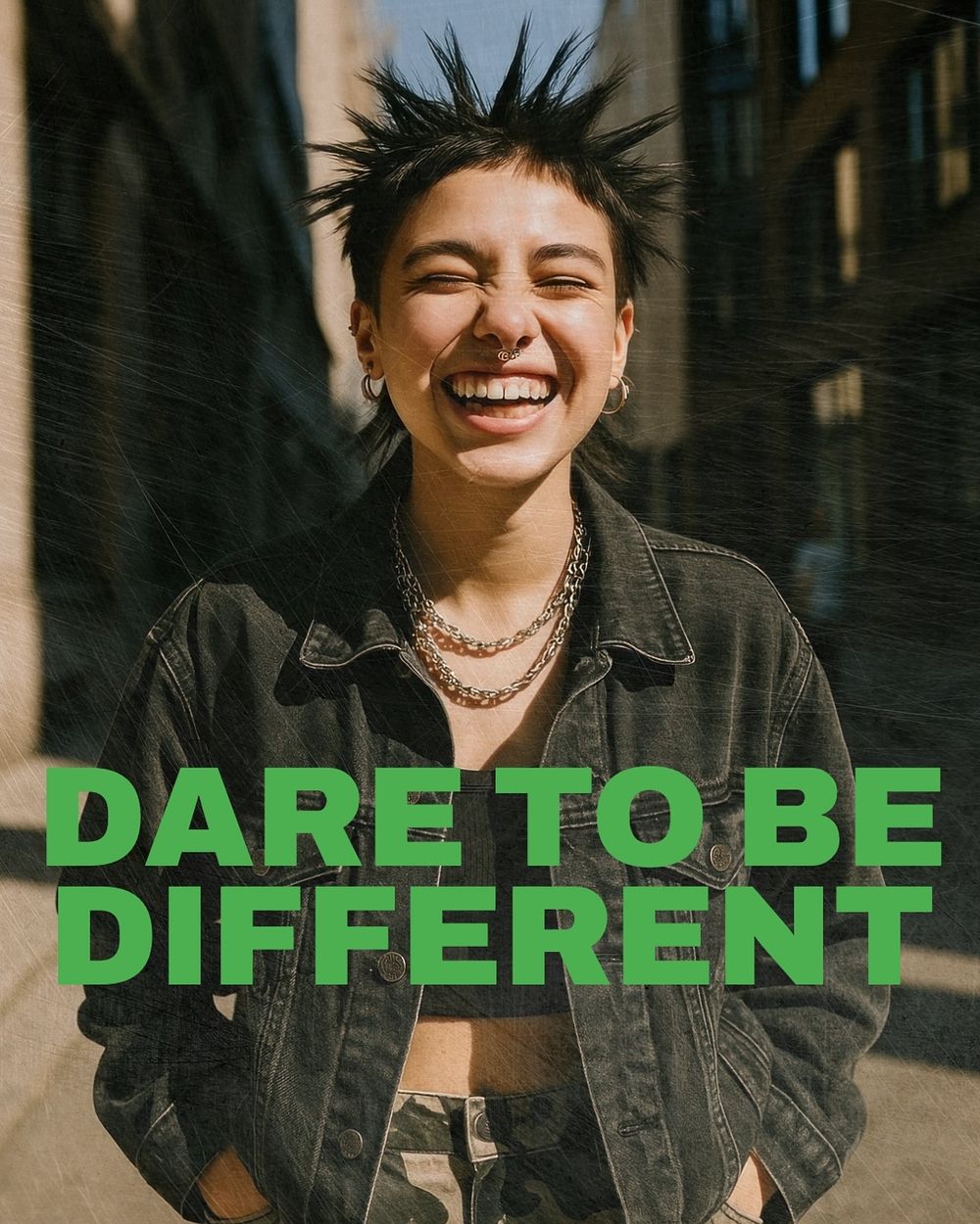 Confident expression embracing individuality template | Free Photo ...