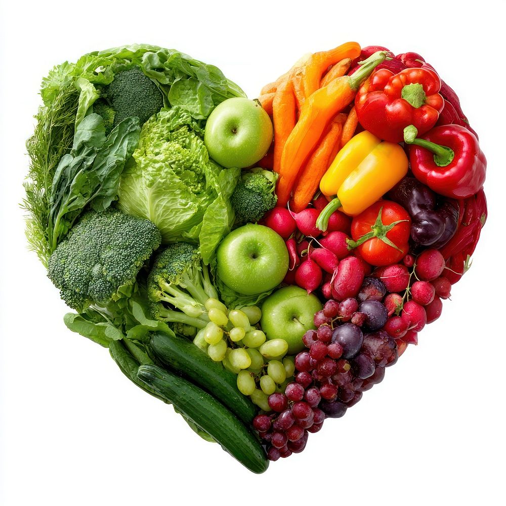 Colorful heart-shaped vegetable arrangement | Free Photo - rawpixel