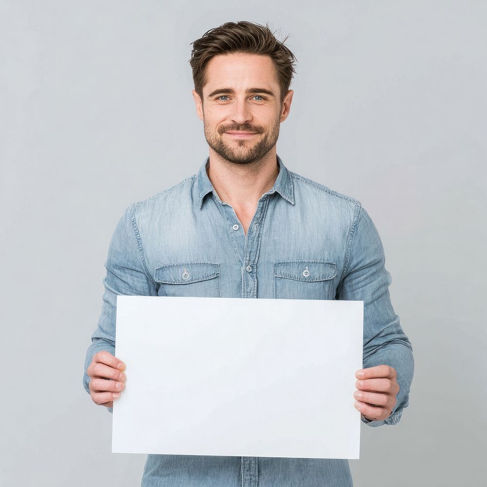 Man holding blank sign | Free Photo - rawpixel