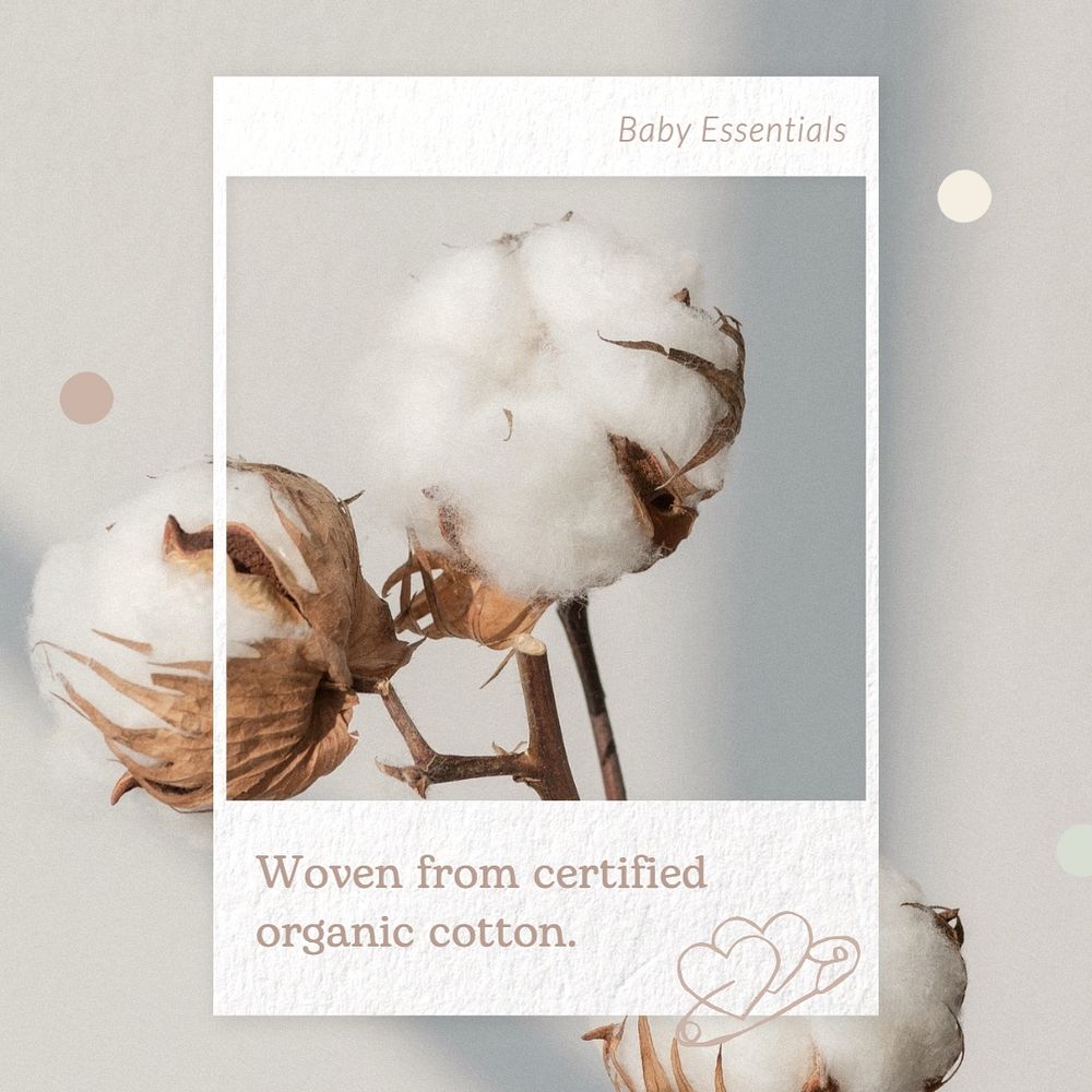 Organic cotton baby essentials template | Free Photo - rawpixel