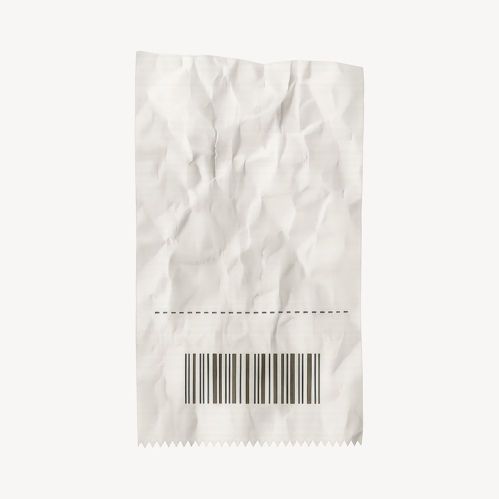 Crumpled receipt with barcode | Free Photo - rawpixel