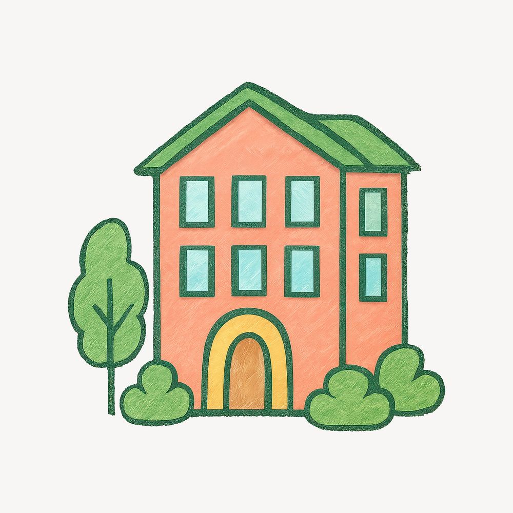 Charming illustrated house design | Free Photo Illustration - rawpixel