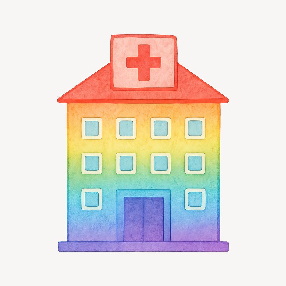 Colorful hospital building illustration | Free Photo Illustration ...