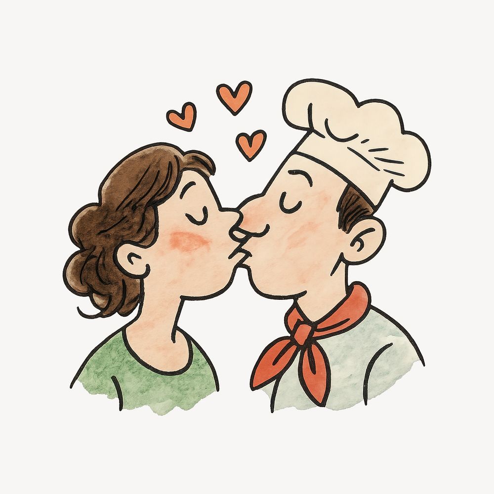 Romantic chef couple illustration | Free Photo Illustration - rawpixel