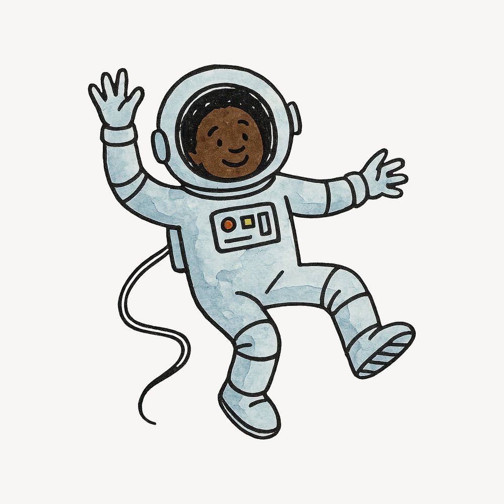 Smiling astronaut floating space | Free Photo Illustration - rawpixel