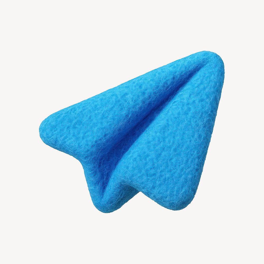 Blue fuzzy paper airplane illustration | Premium Photo Illustration ...