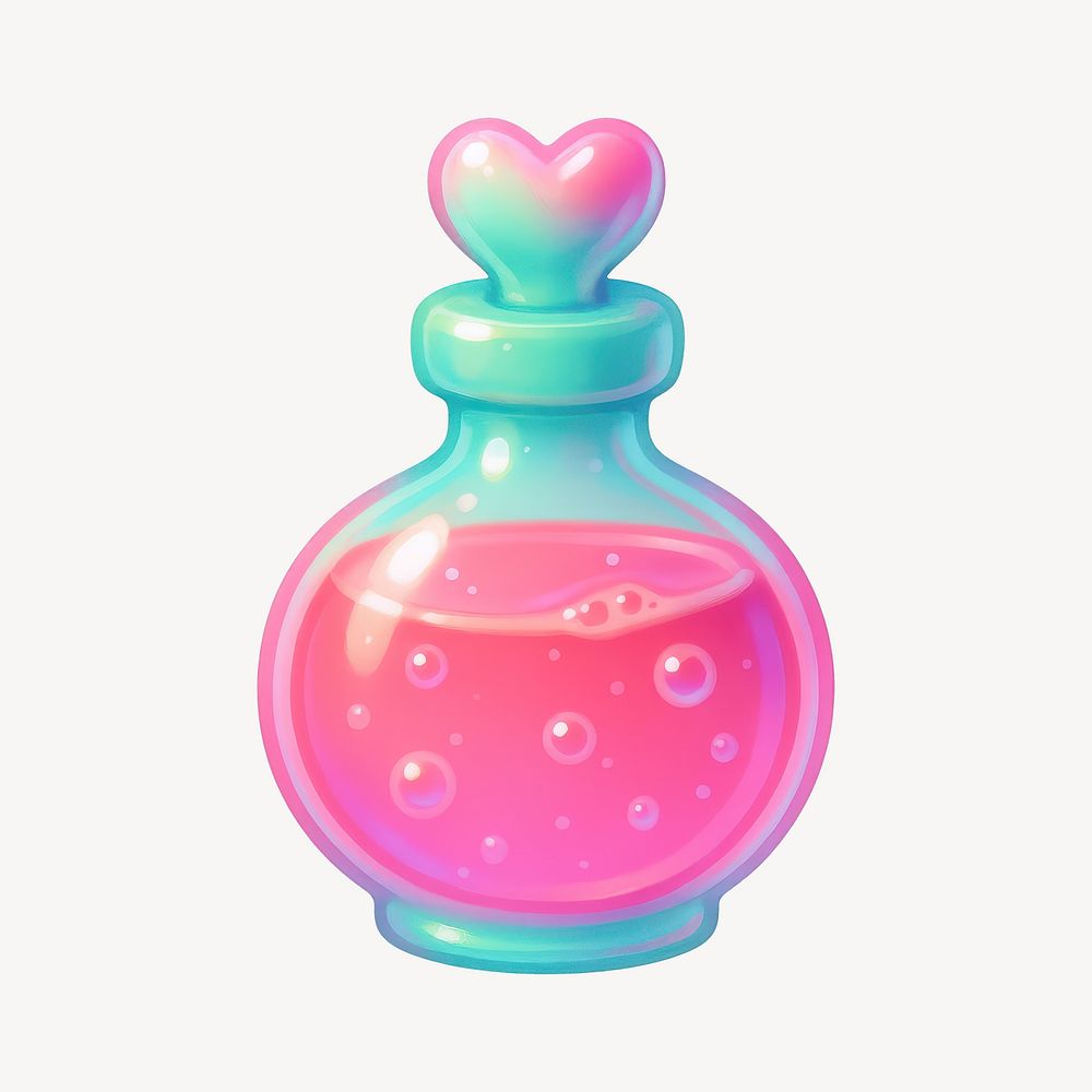 Whimsical heart-shaped potion bottle | Free Photo Illustration - rawpixel