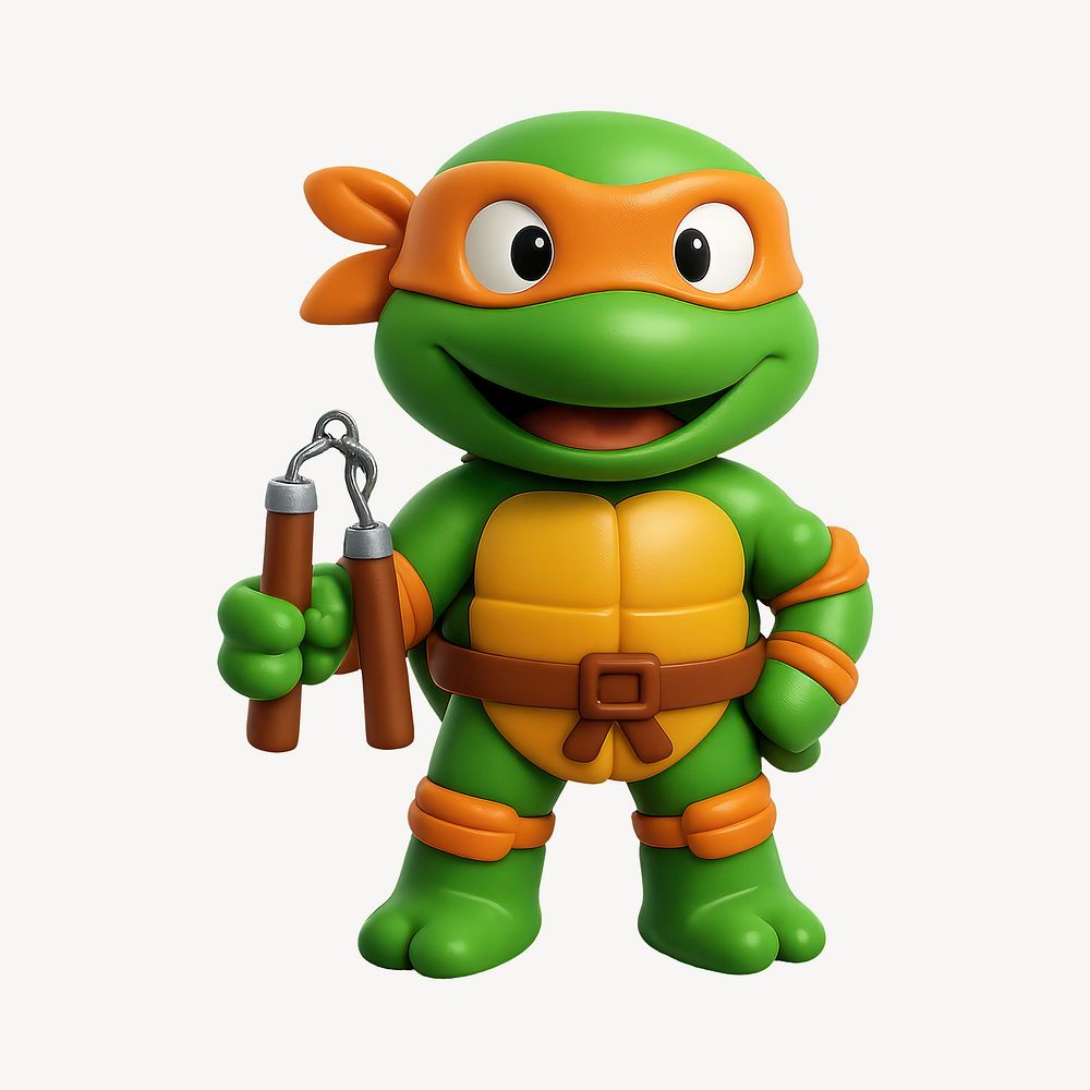 Cartoon turtle hero illustration | Free Photo Illustration - rawpixel
