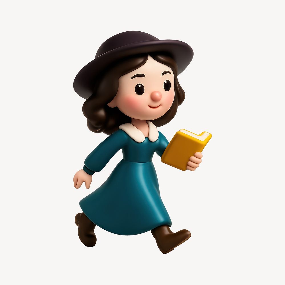 Charming 3D character reading book | Free Photo Illustration - rawpixel