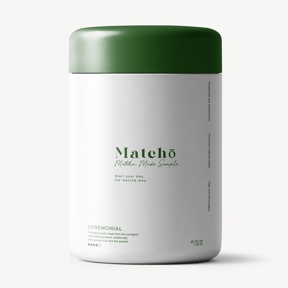 Elegant matcha tea packaging mockup | Free PSD Mockup - rawpixel