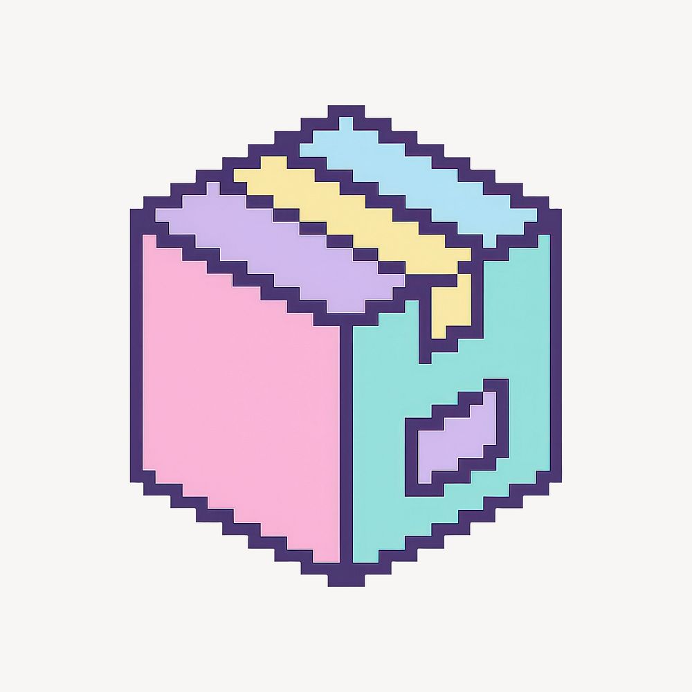 Colorful 3D pixelated cube | Free Photo Illustration - rawpixel