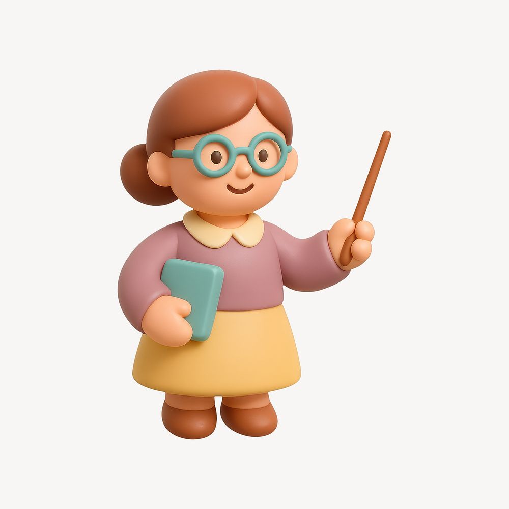 3D cartoon teacher illustration | Free Photo Illustration - rawpixel