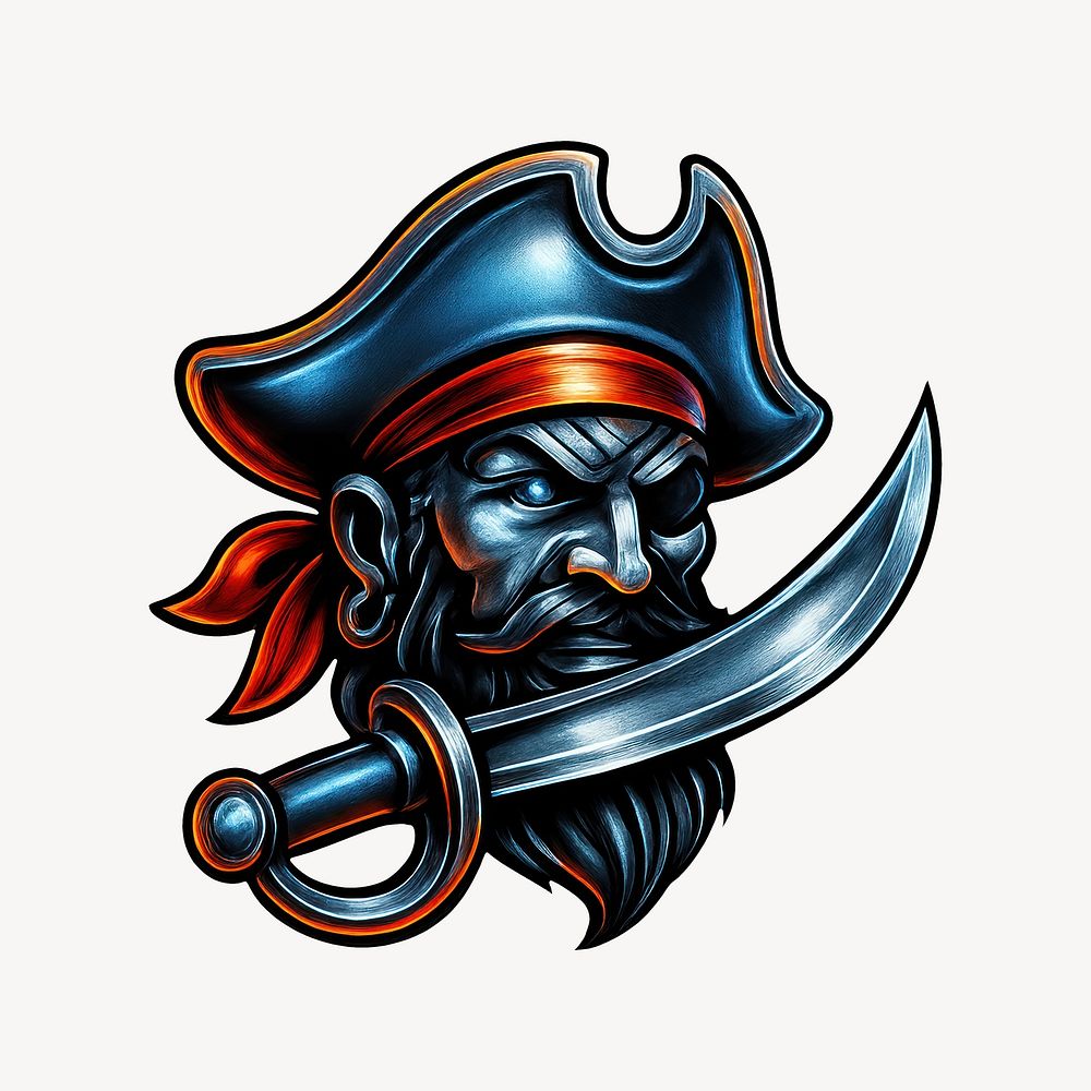 Fierce pirate with sword illustration | Free Photo Illustration - rawpixel