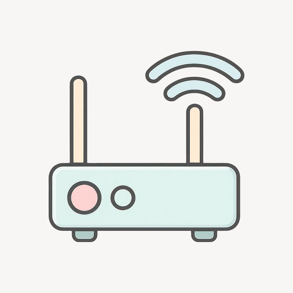Minimalist router illustration with signal | Free Photo Illustration - rawpixel