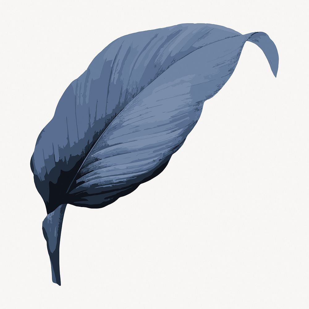 Vintage blue leaf, vector illustration | Free Vector - rawpixel