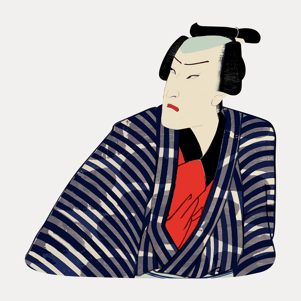 Japanese actor portrait sticker, Japanese | Free Vector - rawpixel