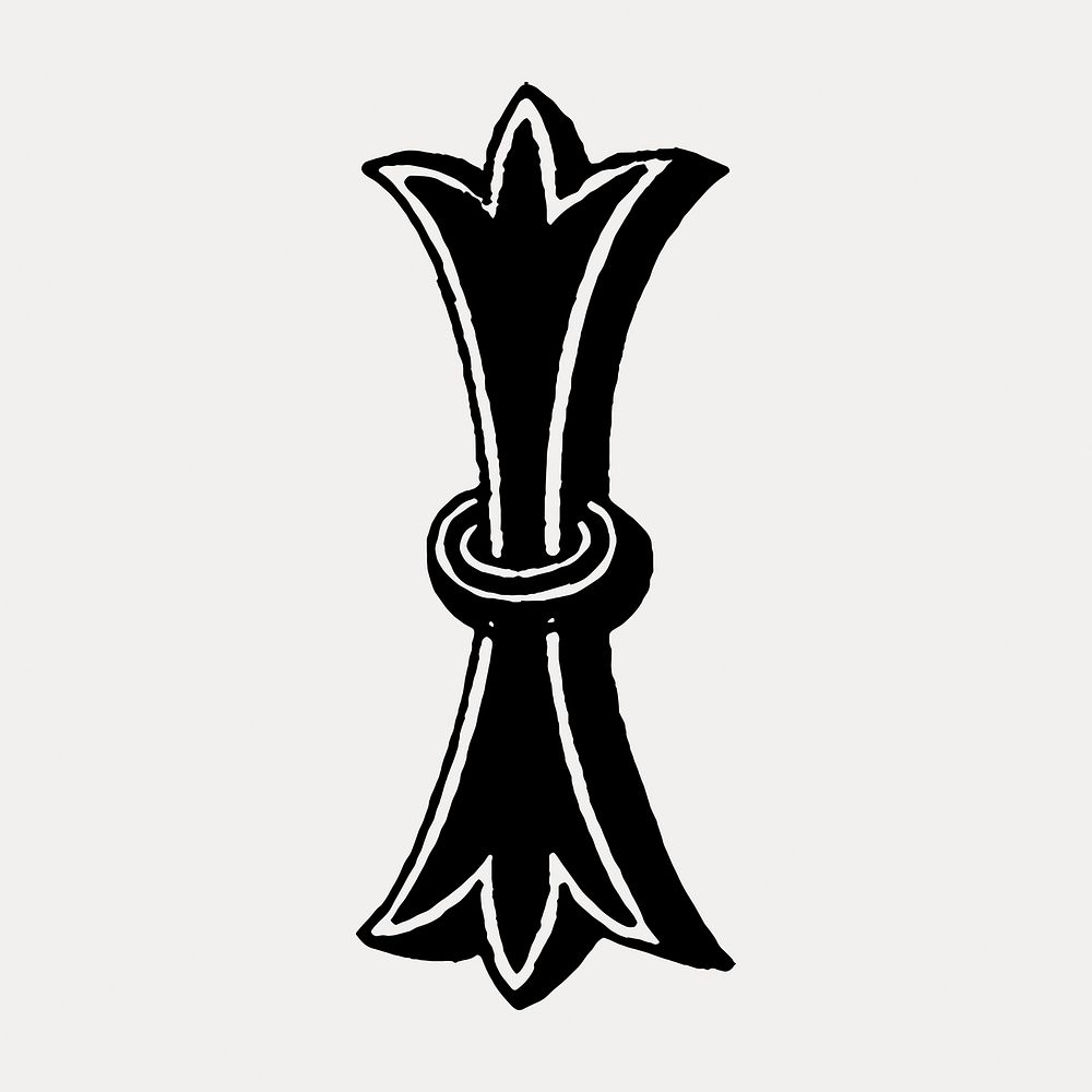 I letter, 16th-century calligraphy font, | Free Vector - rawpixel