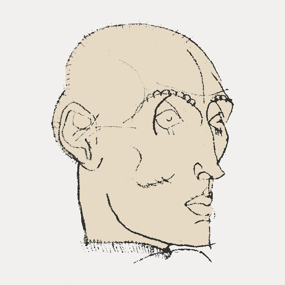 Egon Schiele’s Portrait Man, line | Free Vector - rawpixel