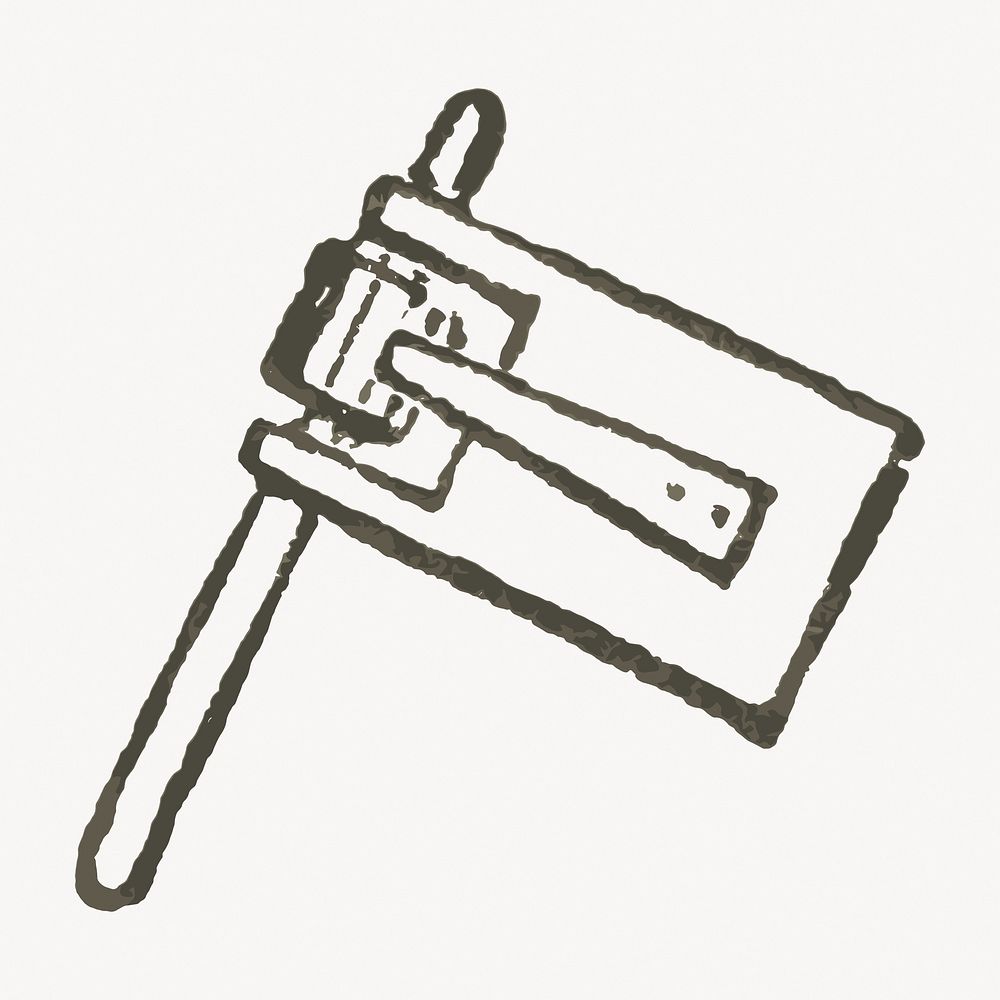 Old football rattle hand drawn | Free Vector Sticker - rawpixel