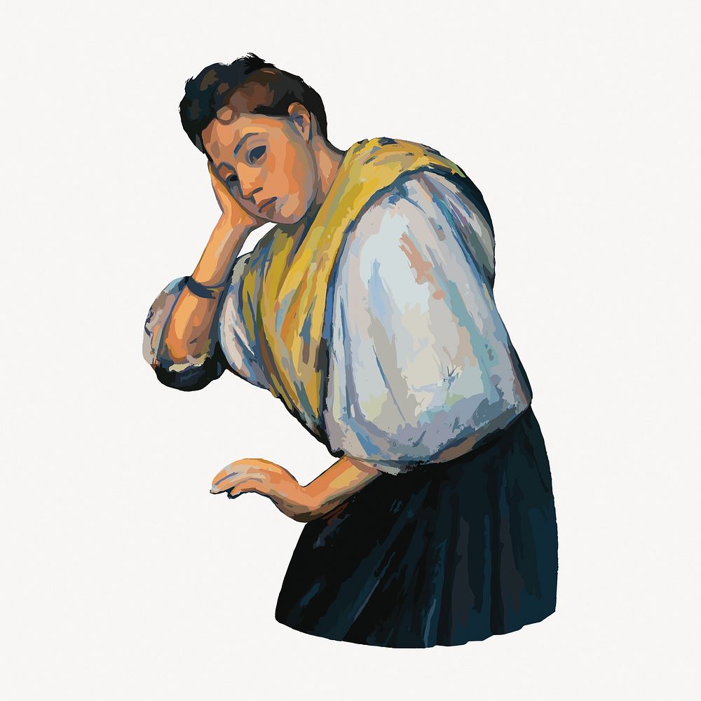 Cezanne’s Italian Woman, post-impressionist portrait | Free Vector ...