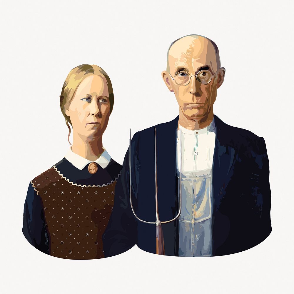American Gothic, Grant Wood's vintage | Free Vector - rawpixel