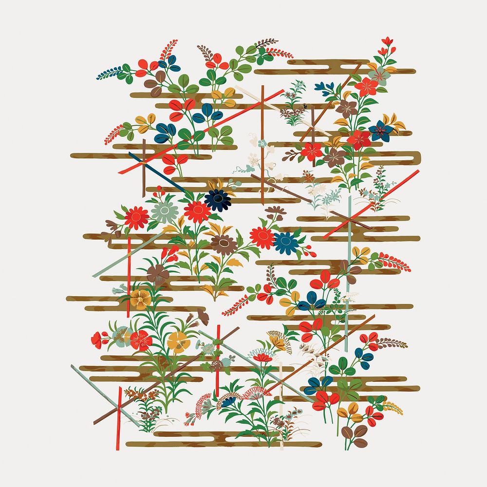 Japanese decorative pattern, vintage painting | Free Vector - rawpixel