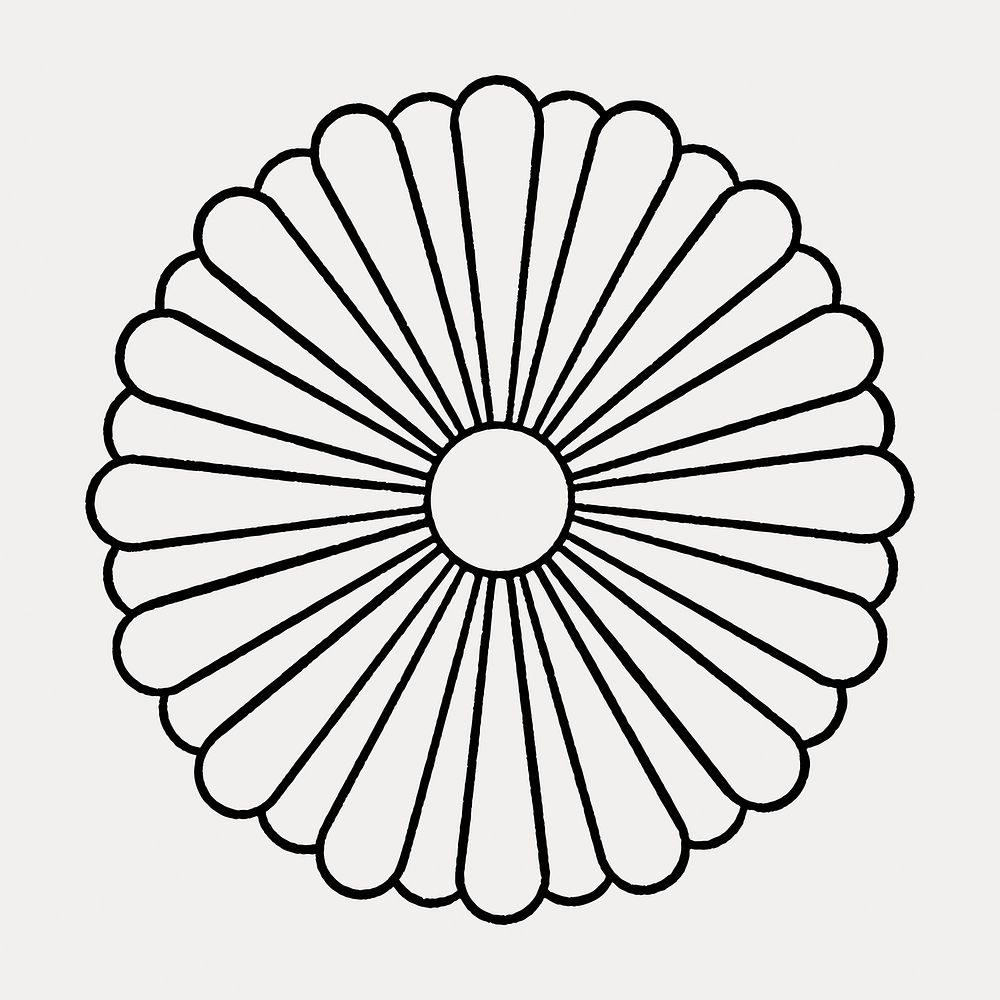 Japanese flower, line art illustration | Free Vector - rawpixel