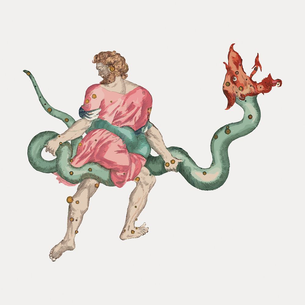 Serpens man constellation, astrology illustration | Free Vector - rawpixel