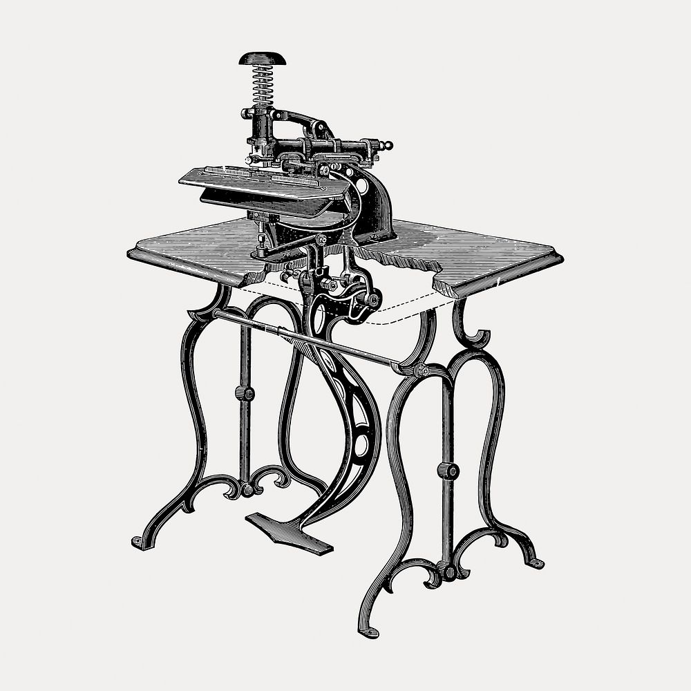 Vintage sewing machine illustration, vector | Free Vector - rawpixel