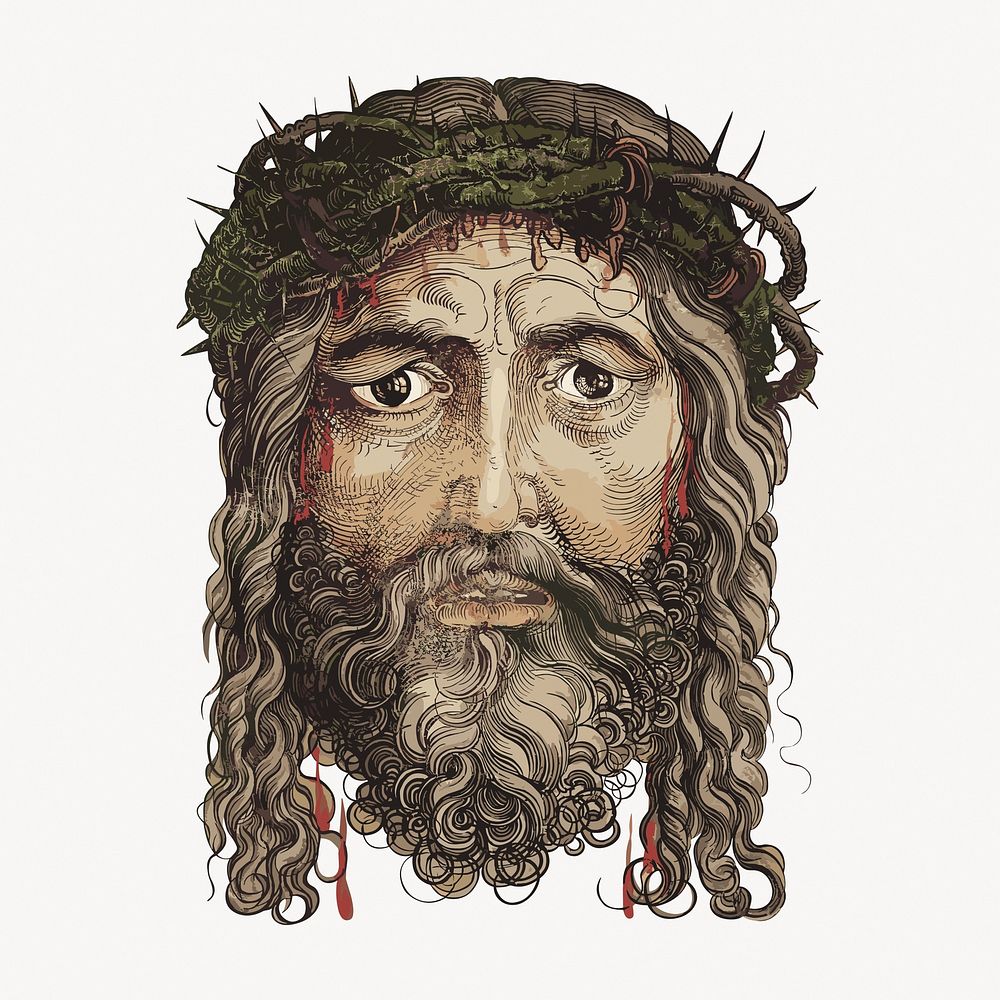 Head Jesus Christ vintage illustration | Free Vector - rawpixel