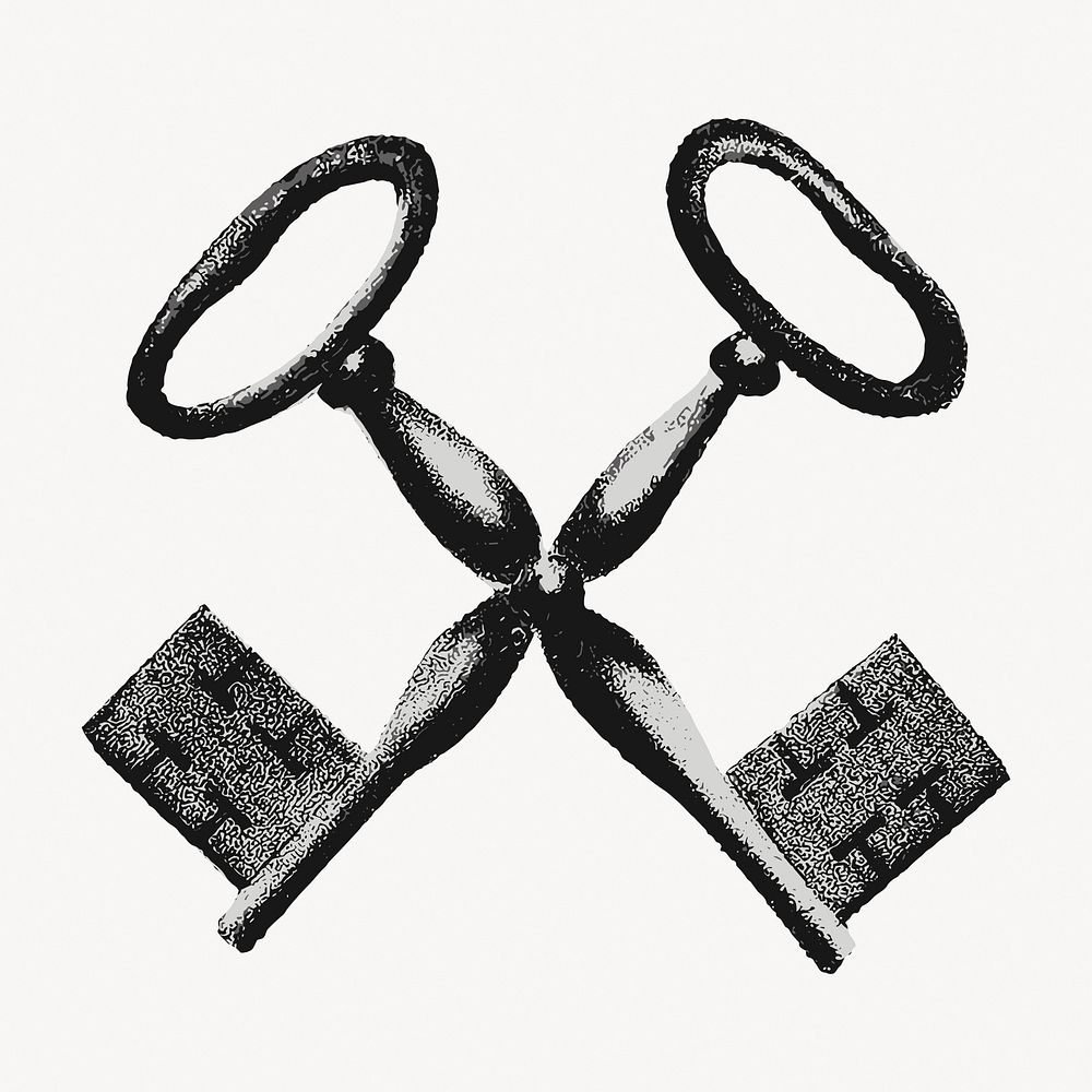 Crossed keys Masonic chart Scottish | Free Vector - rawpixel