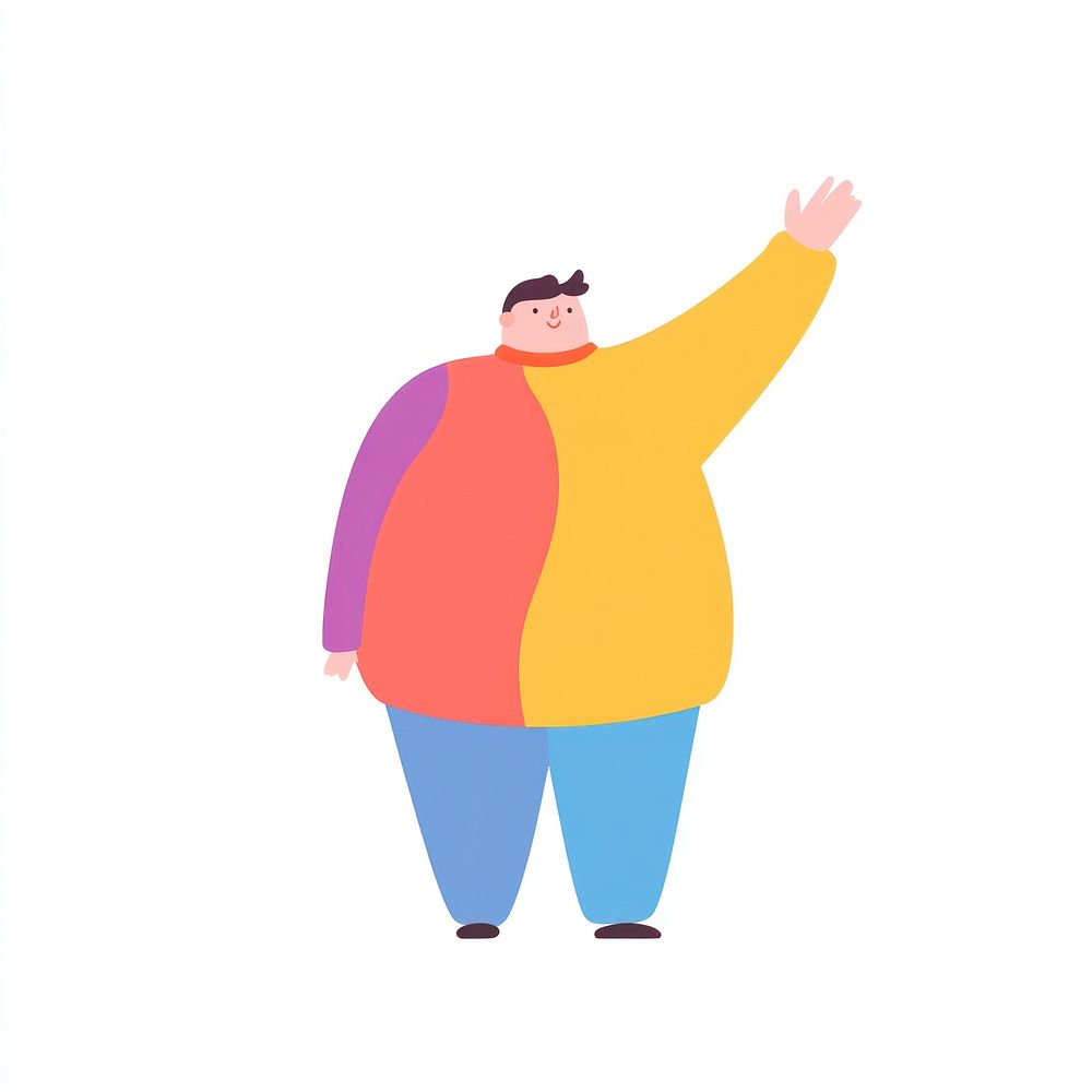 Man raising hand cartoon illustration | Free Photo Illustration - rawpixel