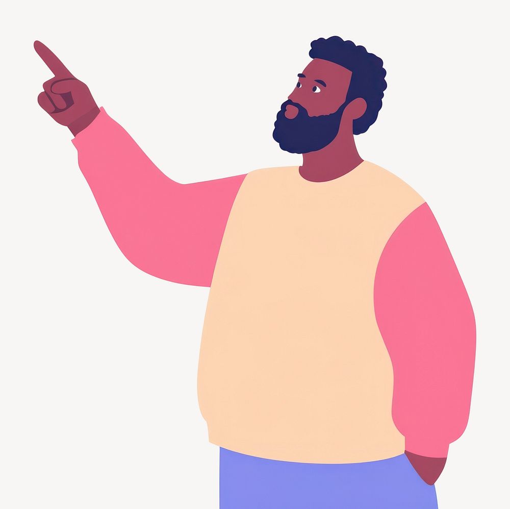 American man pointing art illustration | Free Vector - rawpixel