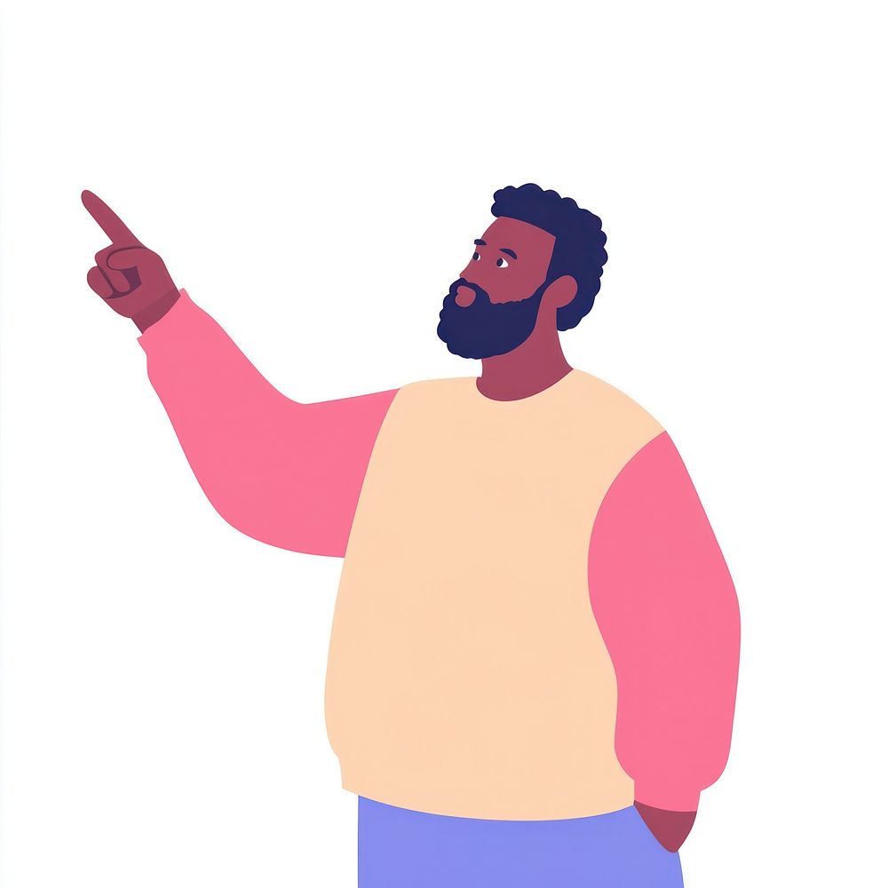 American man pointing art illustration | Free Photo Illustration - rawpixel