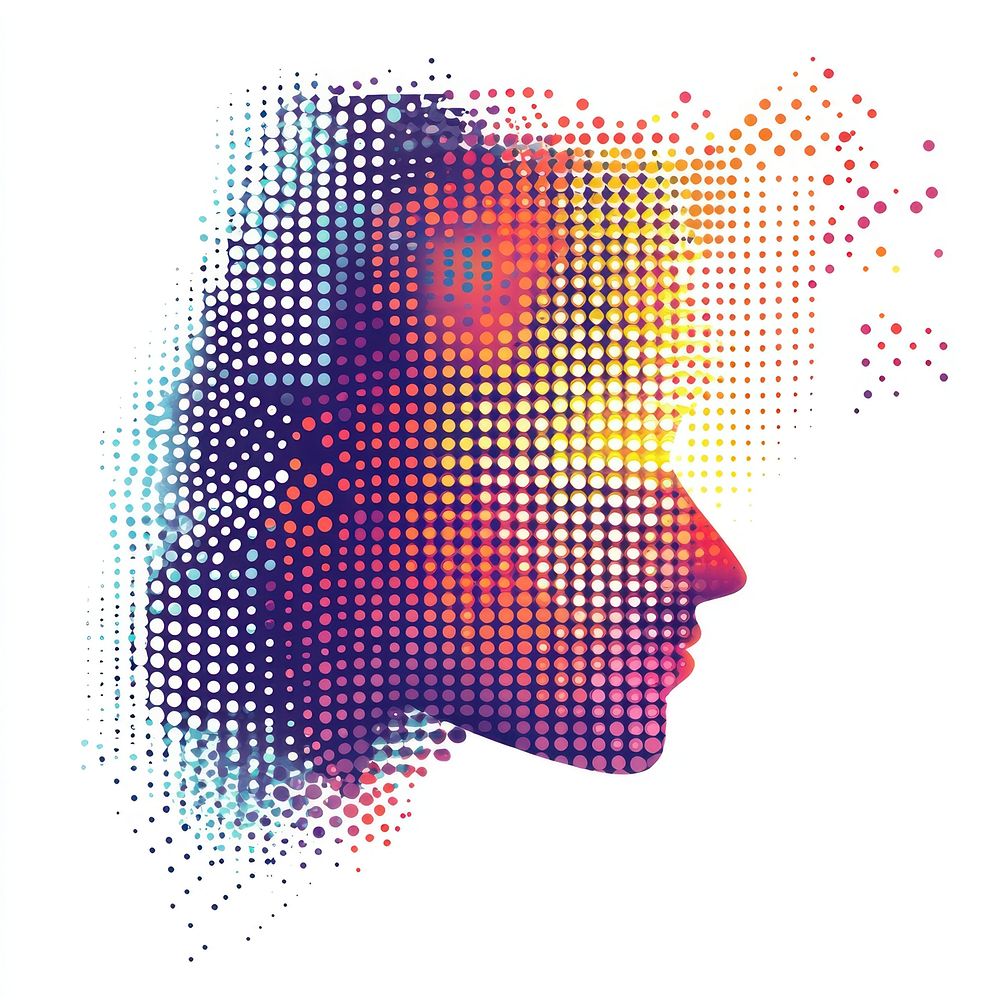 Dot Display Graphics face graphics | Free Photo Illustration - rawpixel