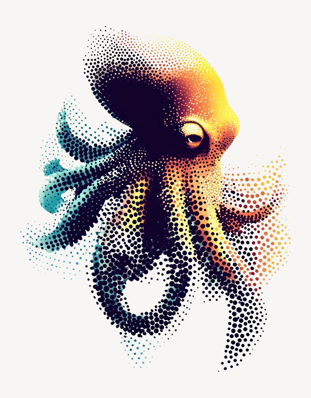 Dot Display Graphics octopus illustration | Free Vector - rawpixel