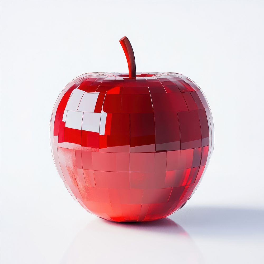 Pixelated red apple illustration shape | Free Photo Illustration - rawpixel