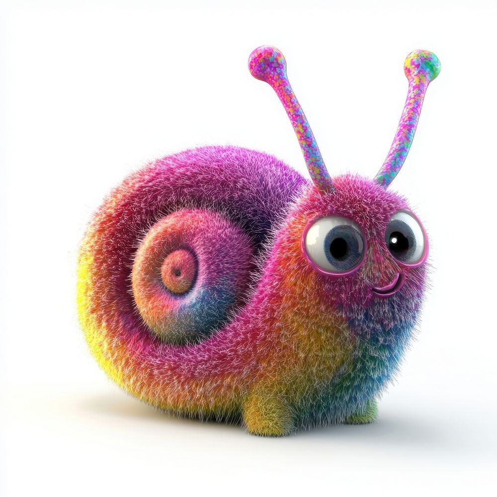 Furry snail illustration colors cute. | Free Photo Illustration - rawpixel