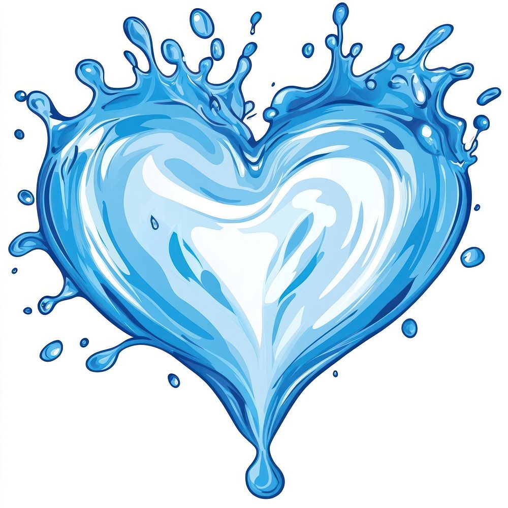 Water heart shape splash blue | Free Photo Illustration - rawpixel