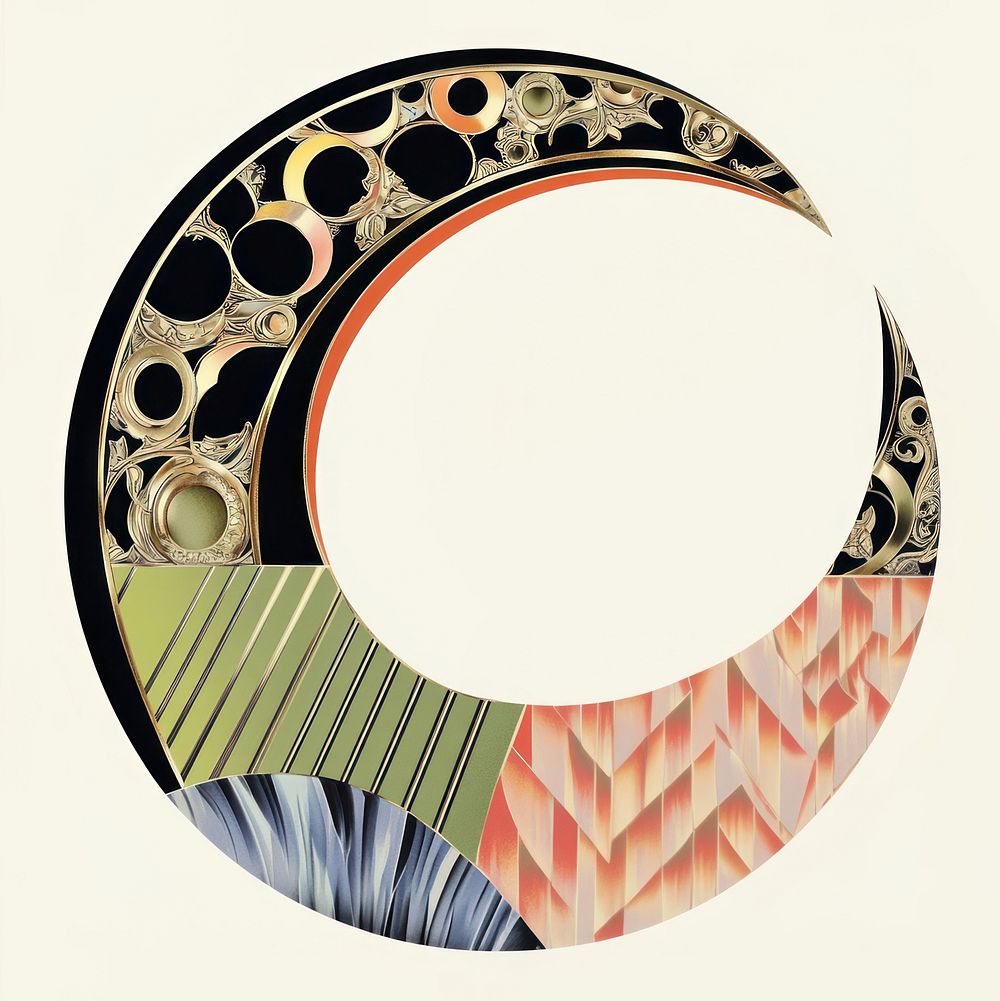 crescent moon art illustration patterns | Free Photo Illustration ...