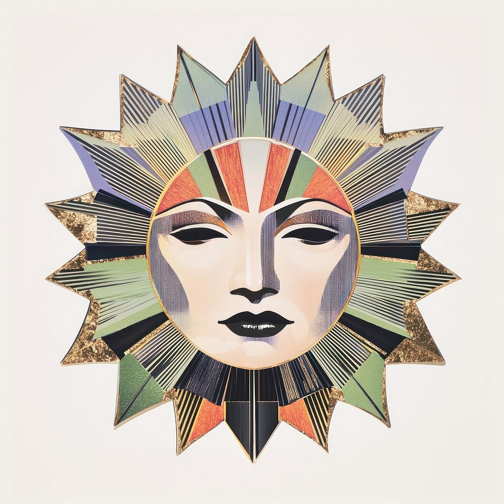 sun shape art style face. | Free Photo Illustration - rawpixel